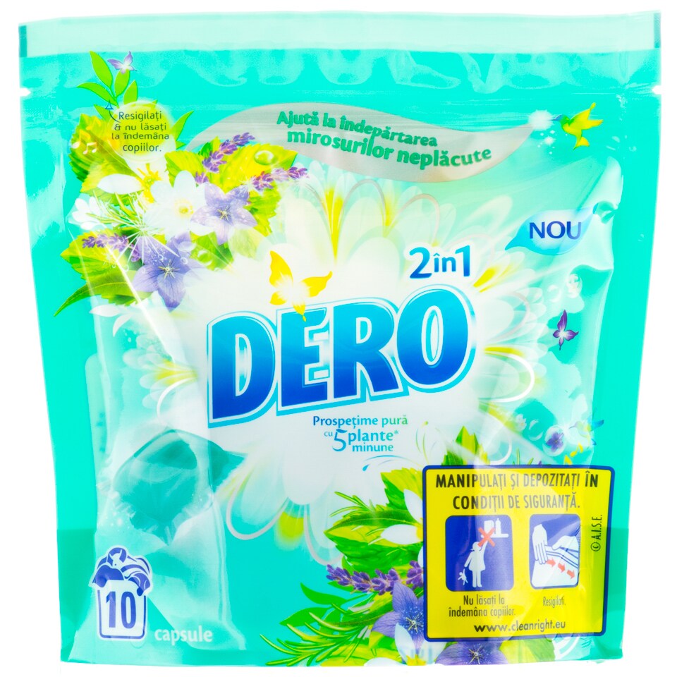 Dero | Detergent capsule 2in1 Prospetime Pura 10 bucati 10x24ml | Mega ...
