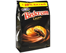Biskrem | Biscuiti umpluti cu crema de cacao 192g | Mega-image