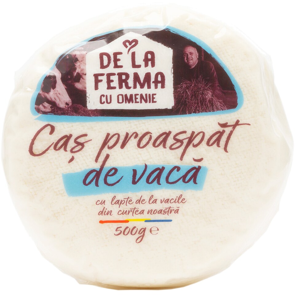 De la ferma cu omenie | Cas proaspat de vaca 500g | Mega-image