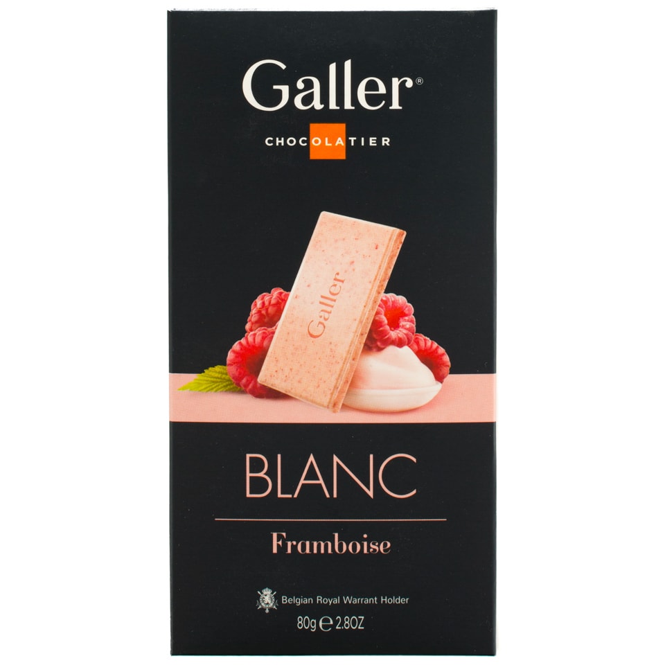 Galler | Ciocolata alba cu zmeura 80g | Mega-image