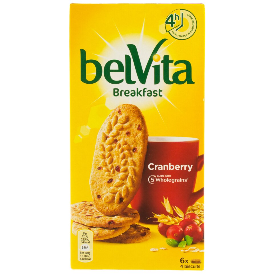 BelVita Breakfast | Biscuiti cu cereale si afine rosii 6 pachete 300g ...