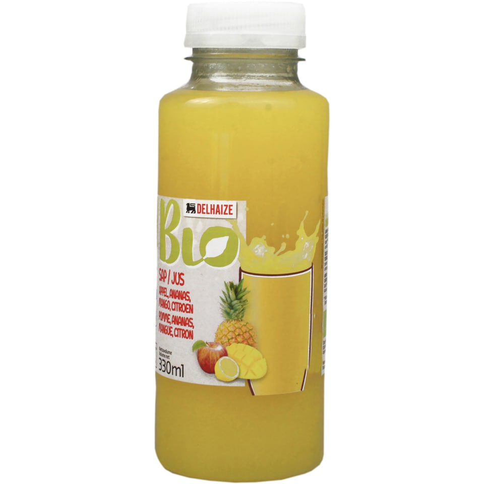Delhaize Bio | Suc bio ananas, mango, mar 330ml | Mega-image