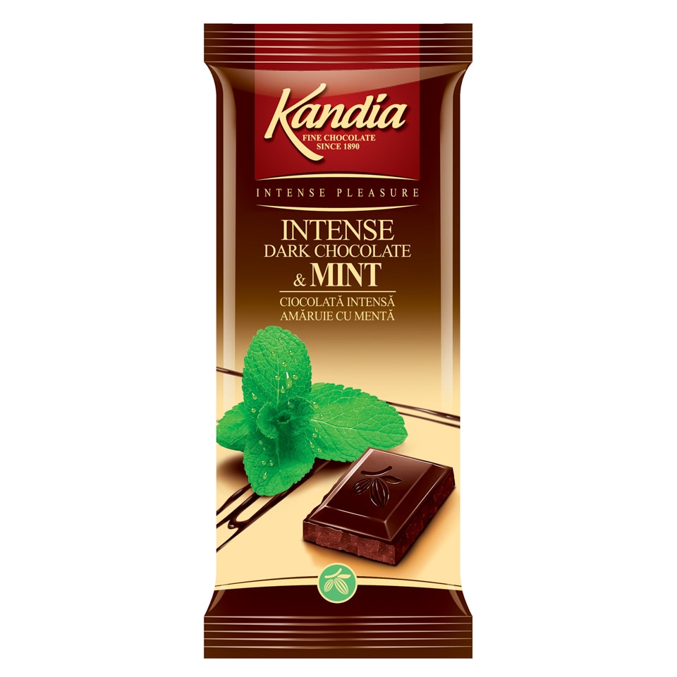 Kandia | Ciocolata neagra cu menta 80g | Mega-image