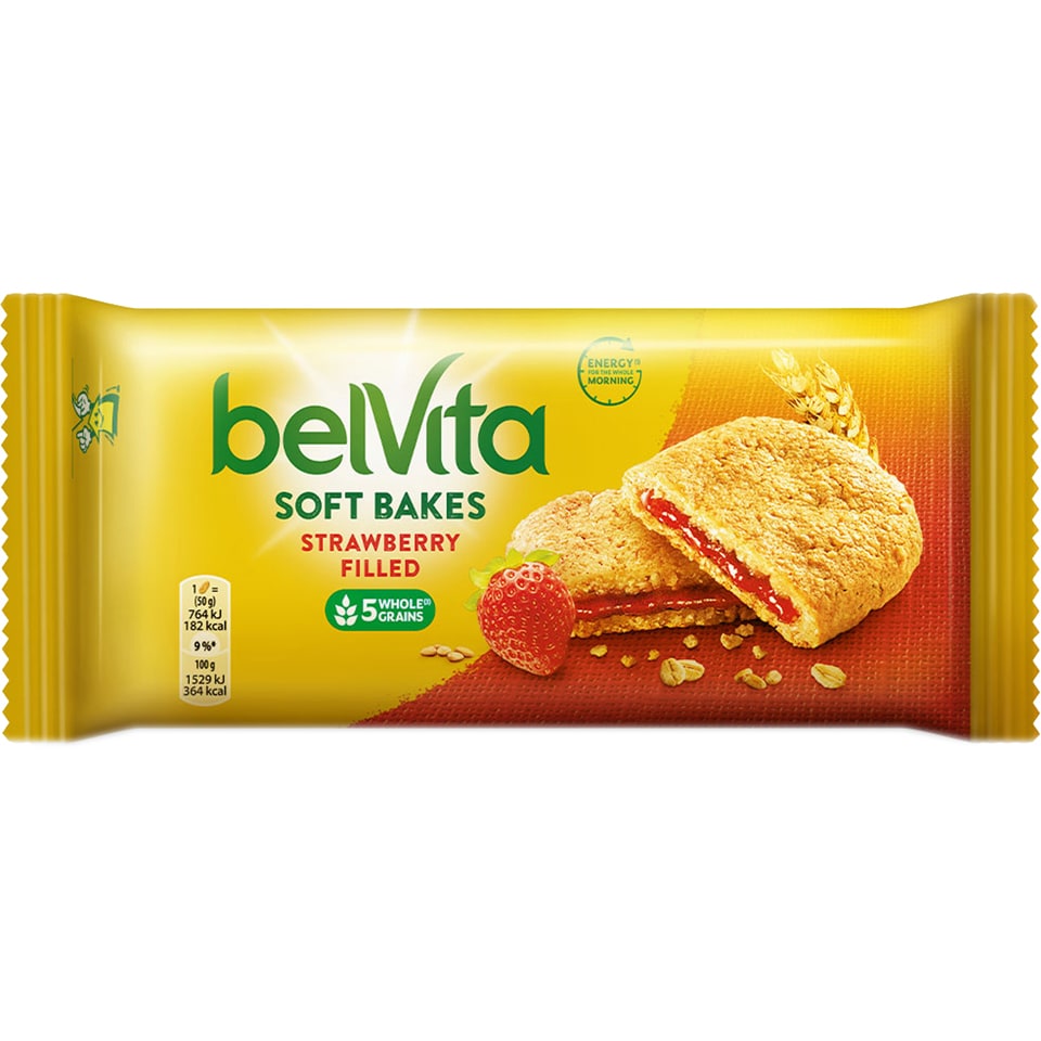 BelVita Breakfast | Biscuiti soft bakes cu capsuni 50g | Mega-image