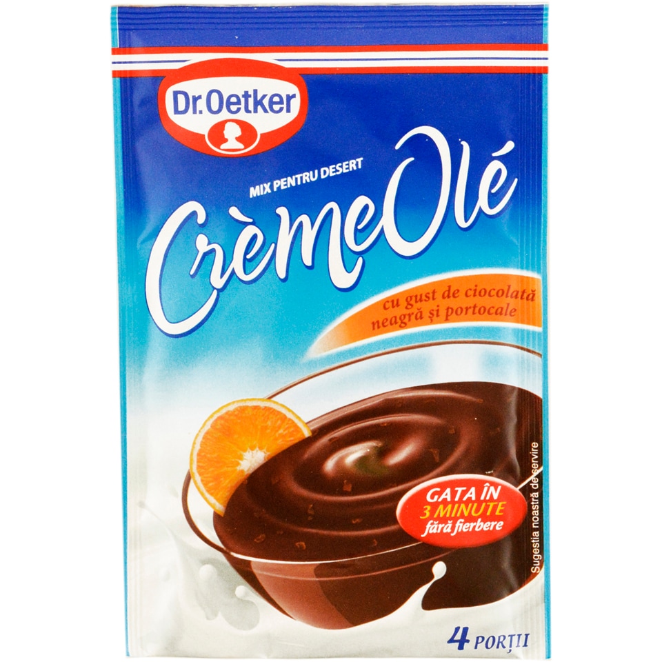 Dr. Oetker | Creme Ole | Praf pentru desert cu gust de ciocolata neagra ...