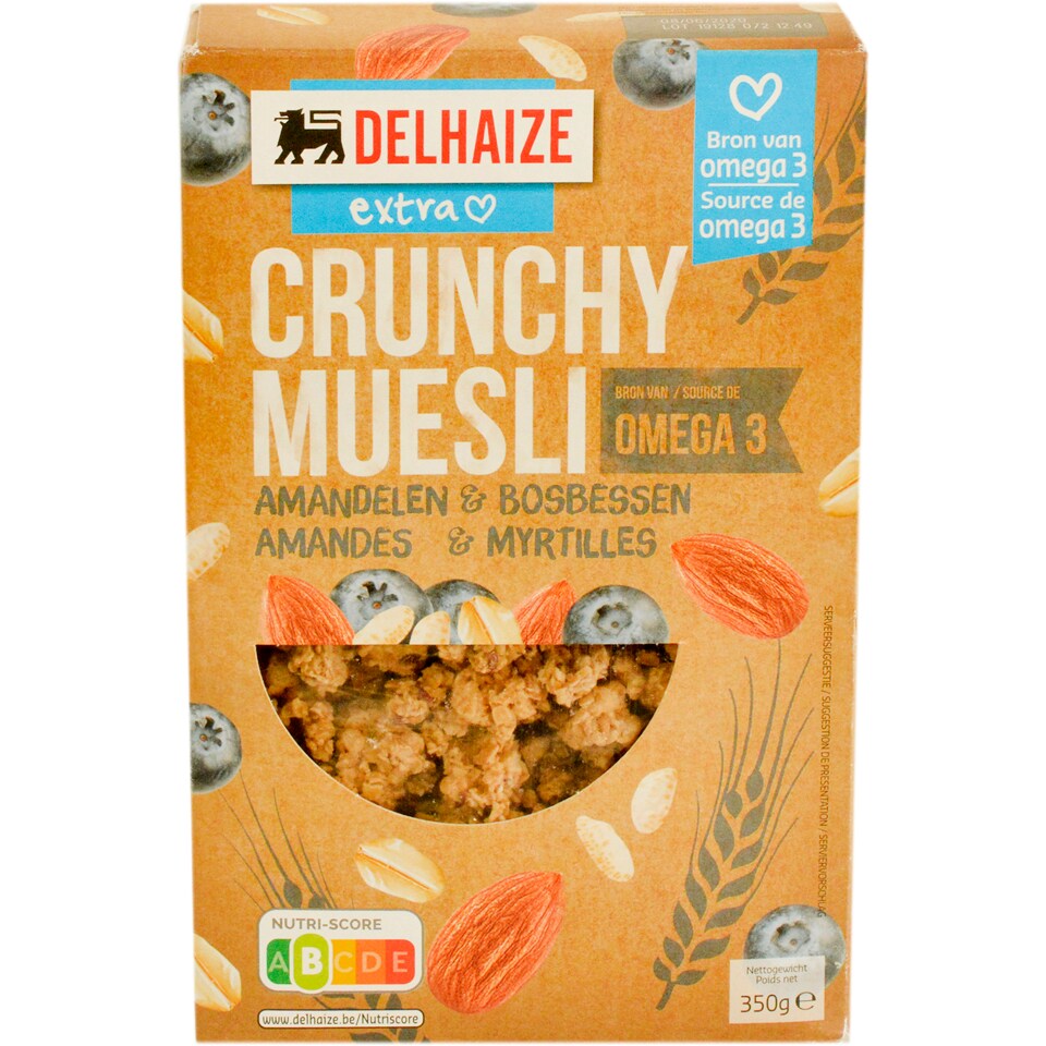Delhaize | Musli crocant cu migdale si afine 350g | Mega-image