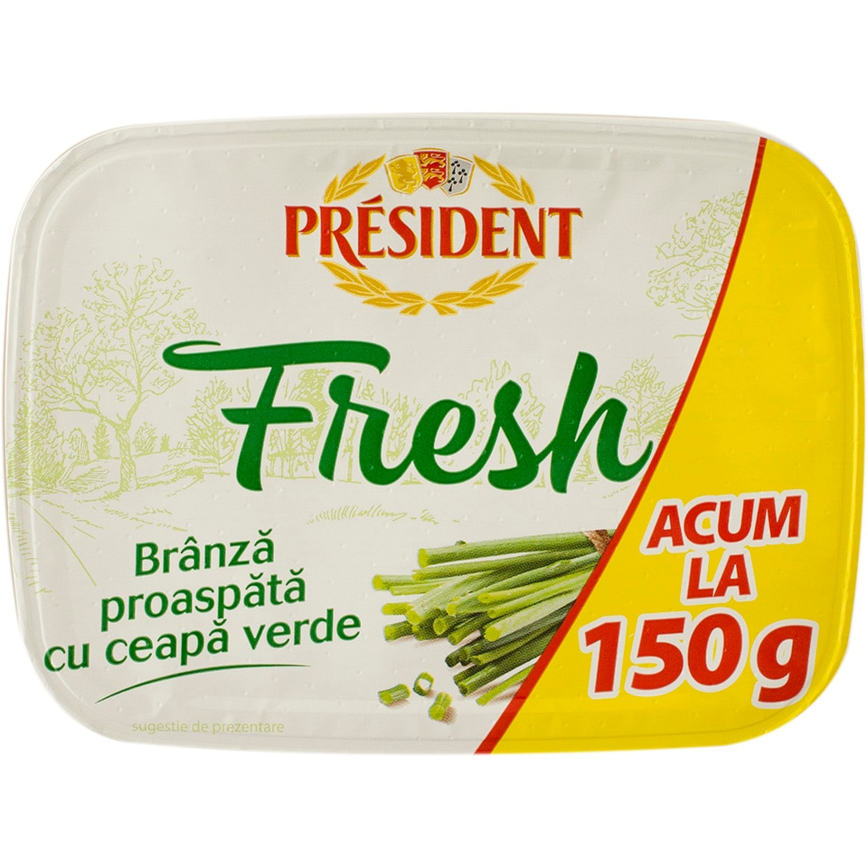 President | Fresh | Crema de branza cu ceapa 150g | Mega-image