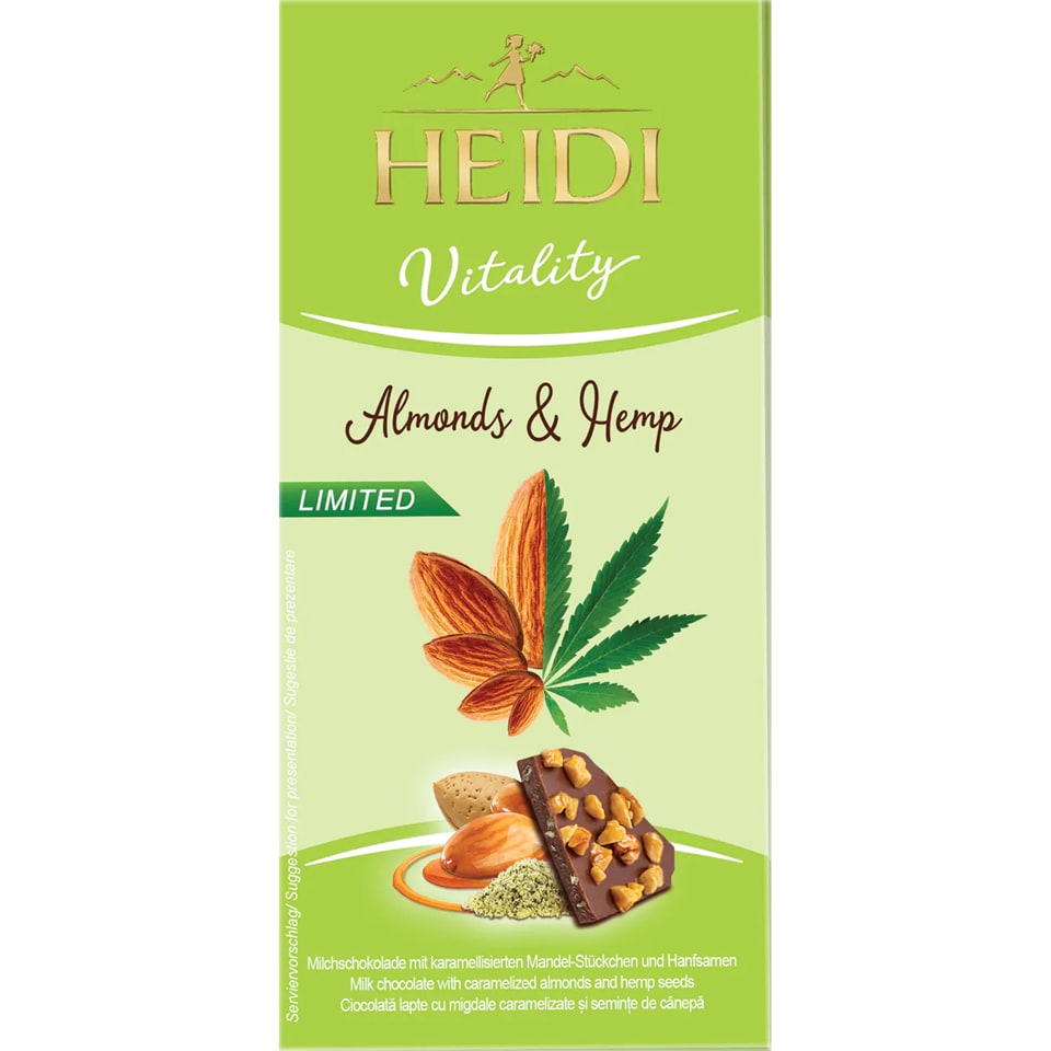 Heidi | Vitality | Ciocolata lapte cu migdale caramelizate si seminte ...