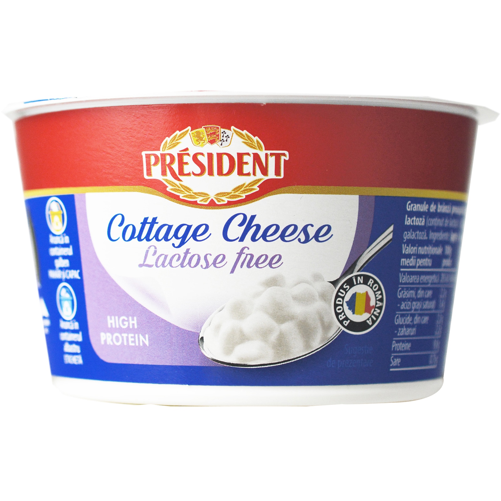 President | Branza cottage fara lactoza 180g | Mega-image