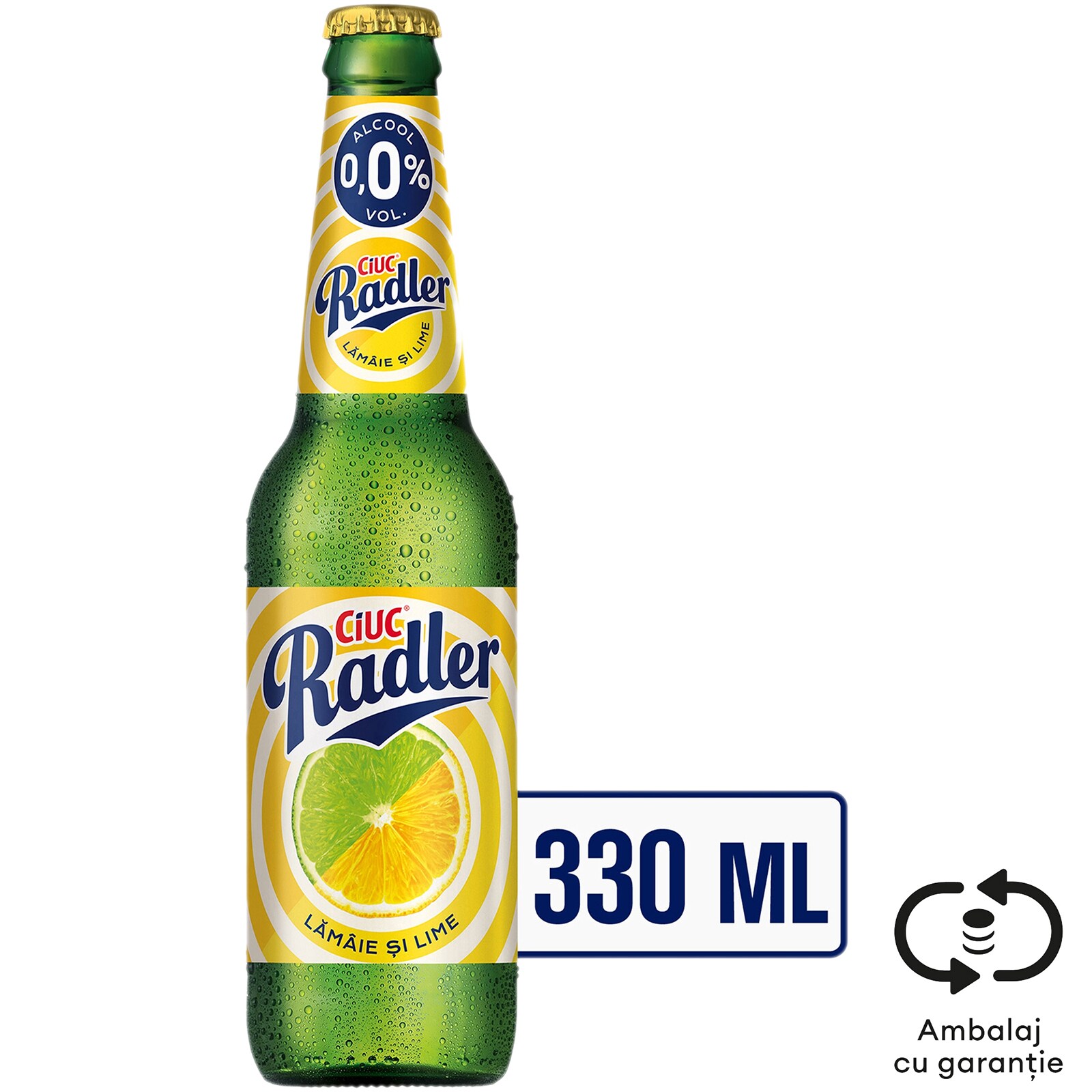 Ciuc Radler | Bere fara alcool cu suc de lamaie si lime 330ml | Mega-image