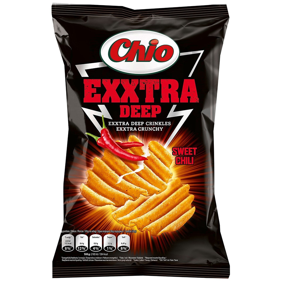 Chio | Exxtra Deep | Chipsuri cu gust de chili dulce 125g | Mega-image