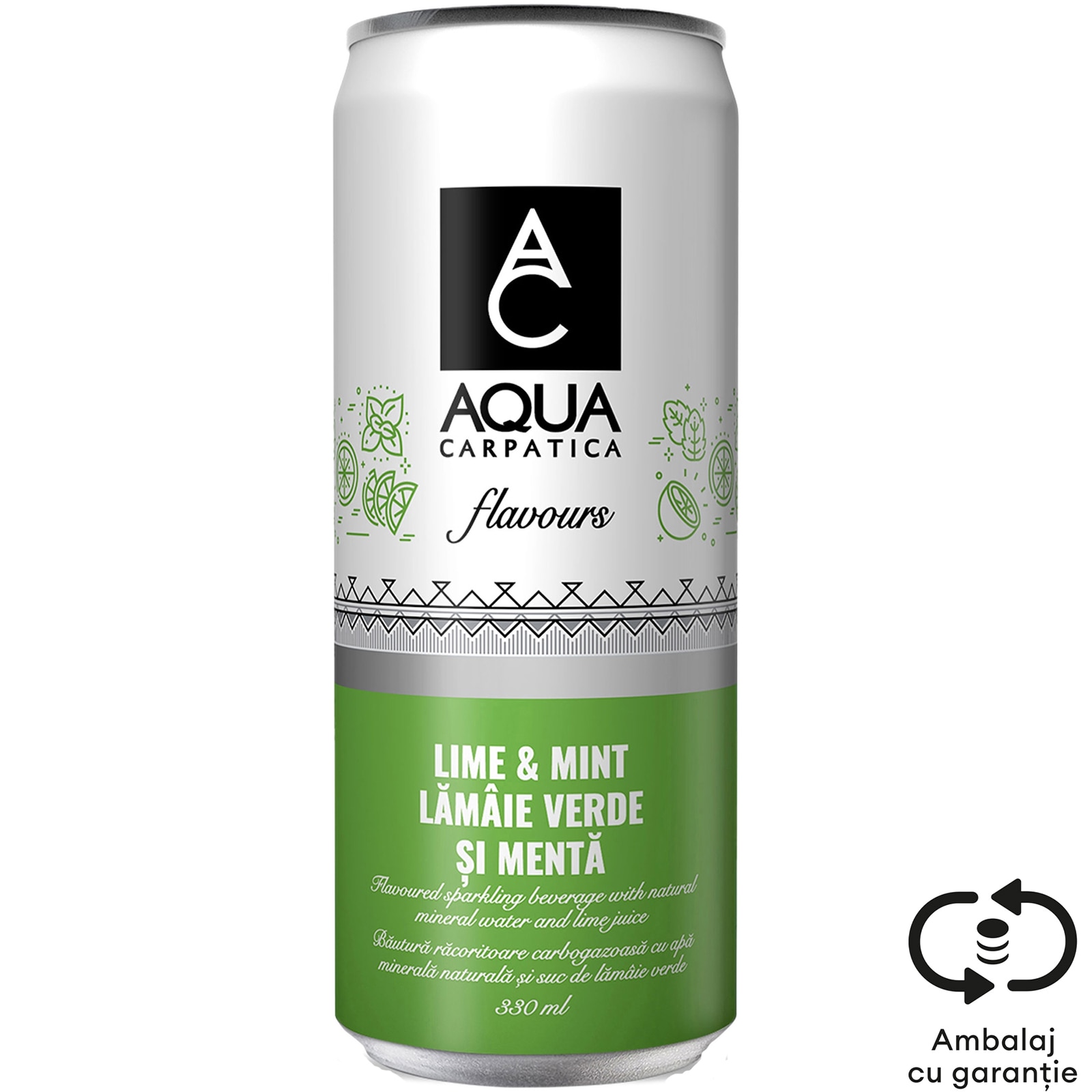 Aqua Carpatica | Apa minerala naturala carbogazoasa Lime & Mint 330ml ...