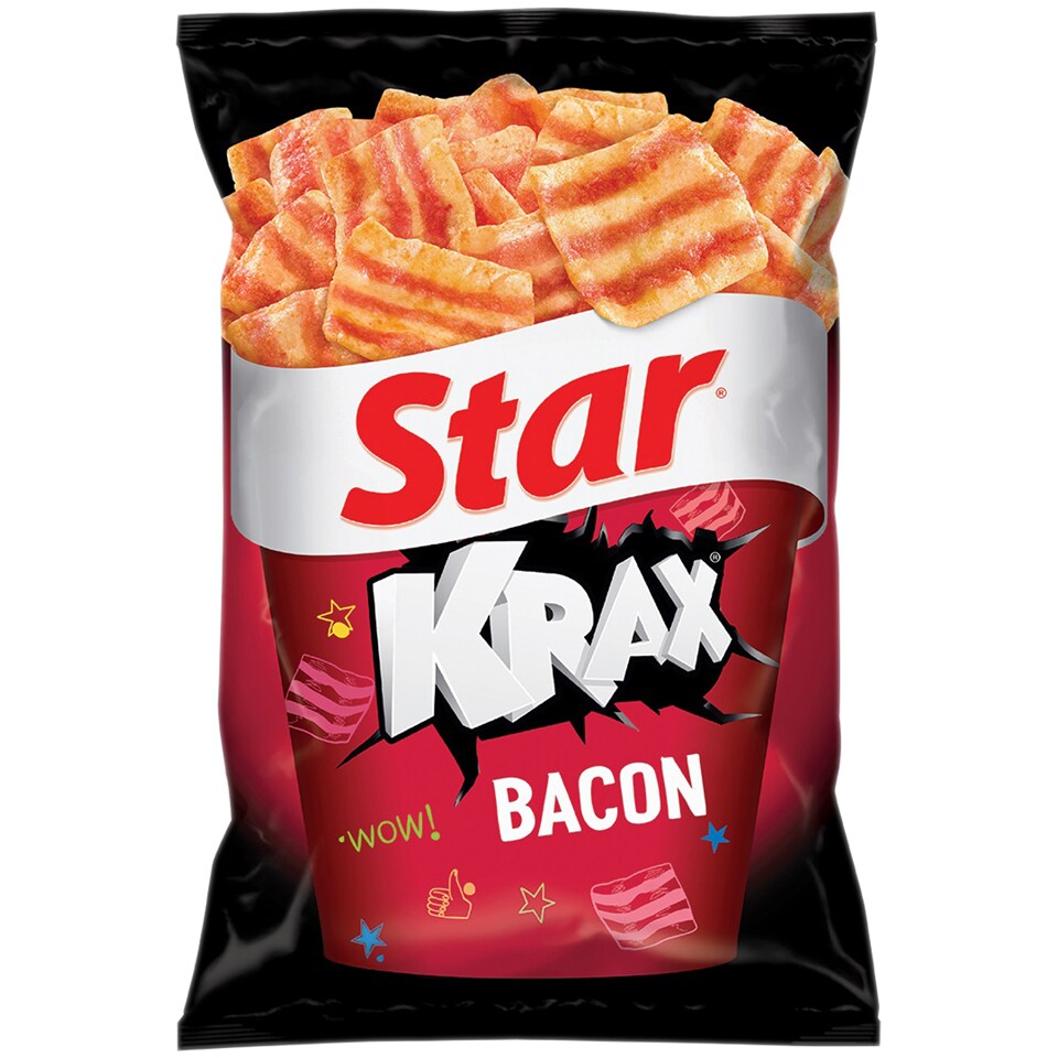 Krax | Snacks cu aroma de bacon 65g | Mega-image