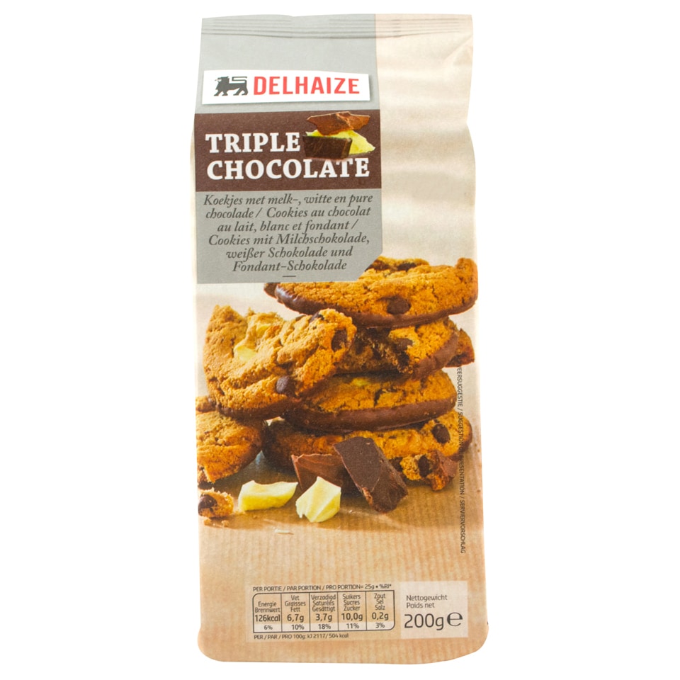 Delhaize | Cookies Triple Chocolate 200g | Mega-image