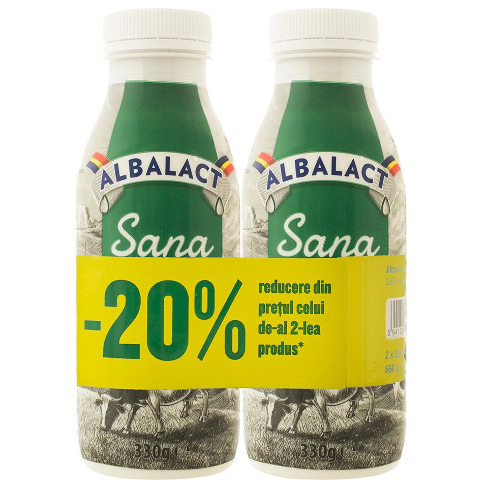 Albalact | Sana 3.6% grasime 2x330g | Mega-image