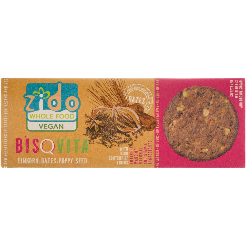 Zido | Bisqvita | Biscuiti vegan cu curmale 115g | Mega-image