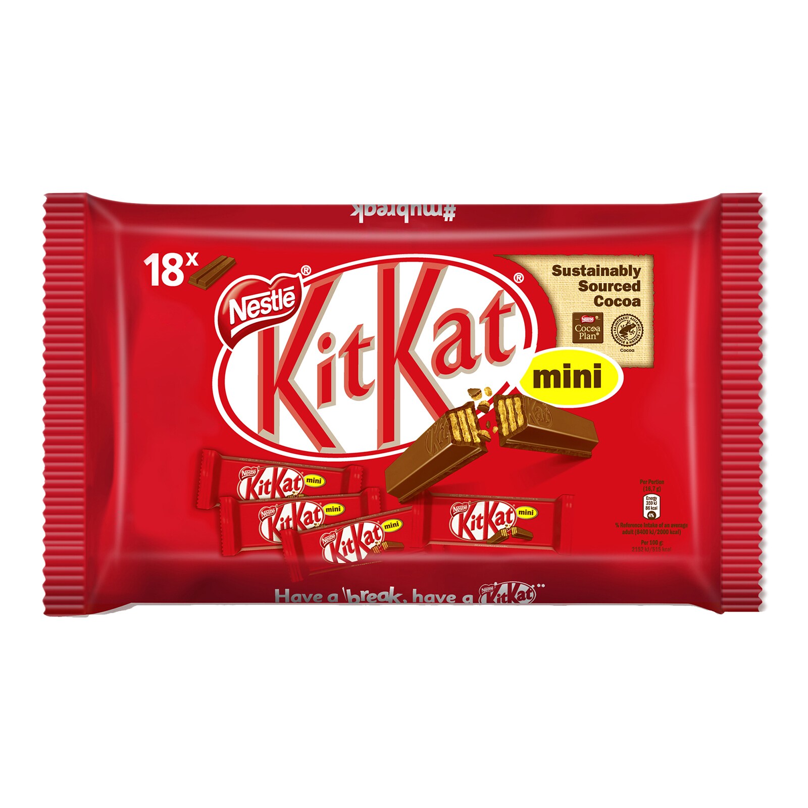 KitKat | Ciocolata cu lapte cu interior crocant de napolitana Mini 301g ...