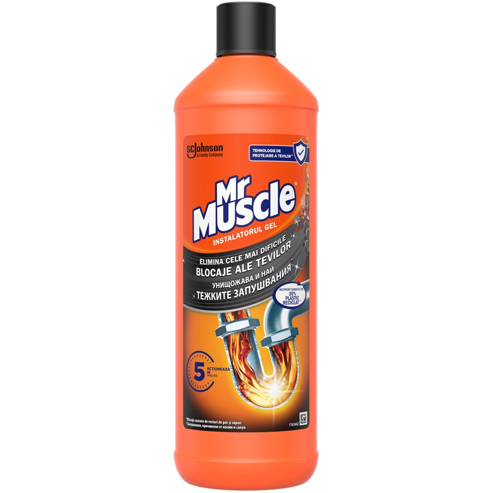 Mr Muscle | Gel desfundare tevi baie si bucatatrie 1L | Mega-image