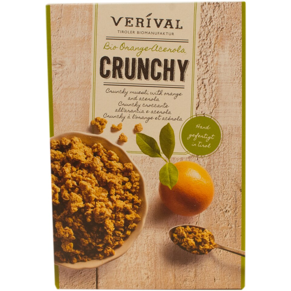 Verival Bio | Crunchy | Cereale cu portocala si acerola bio 325g | Mega ...