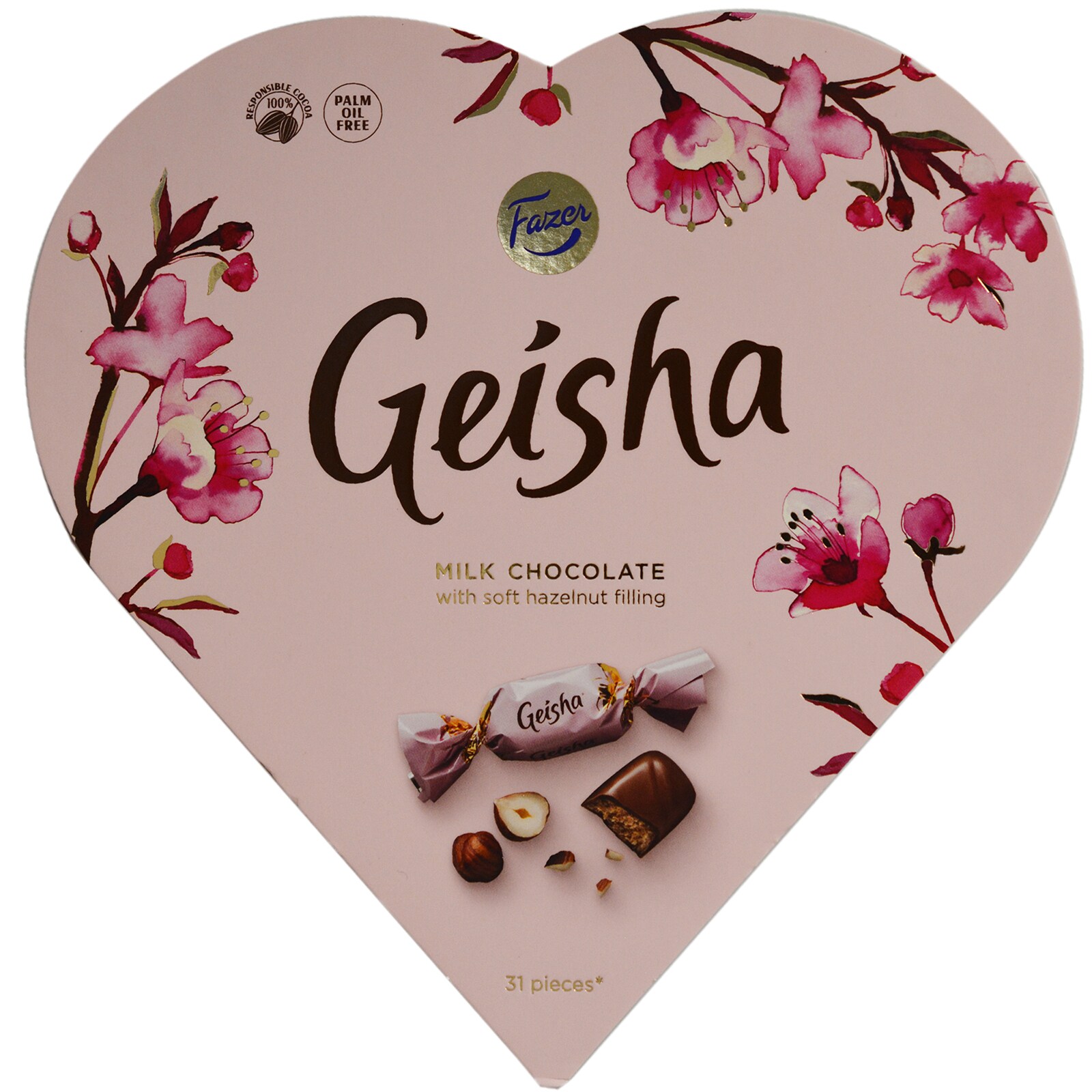 Geisha | Bomboane de ciocolata cu lapte, cu crema de alune de padure ...