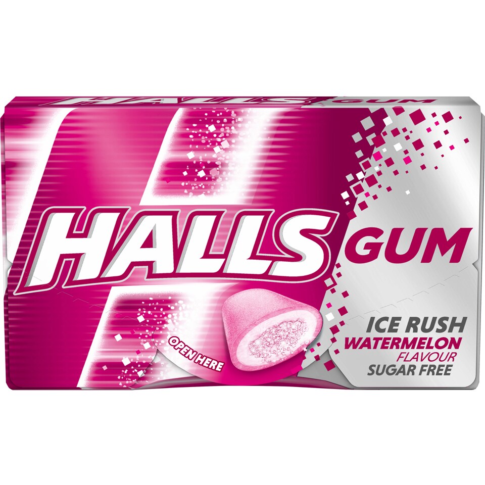 Halls | Guma de mestecat cu aroma de pepene rosu 18g | Mega-image