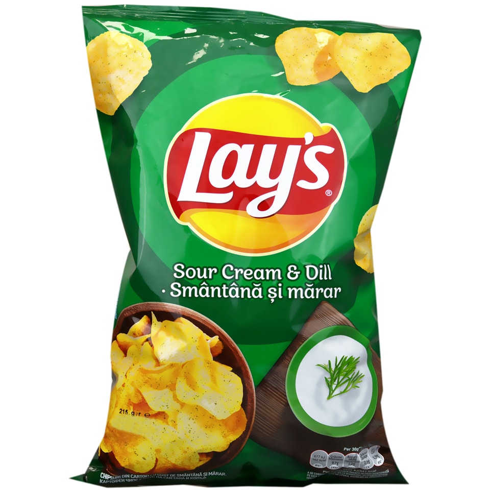 Lay's | Chipsuri cu gust de smantana si marar 215g | Mega-image