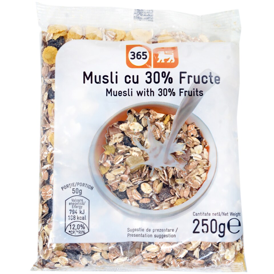 365 | Musli cu 30% fructe 250g | Mega-image