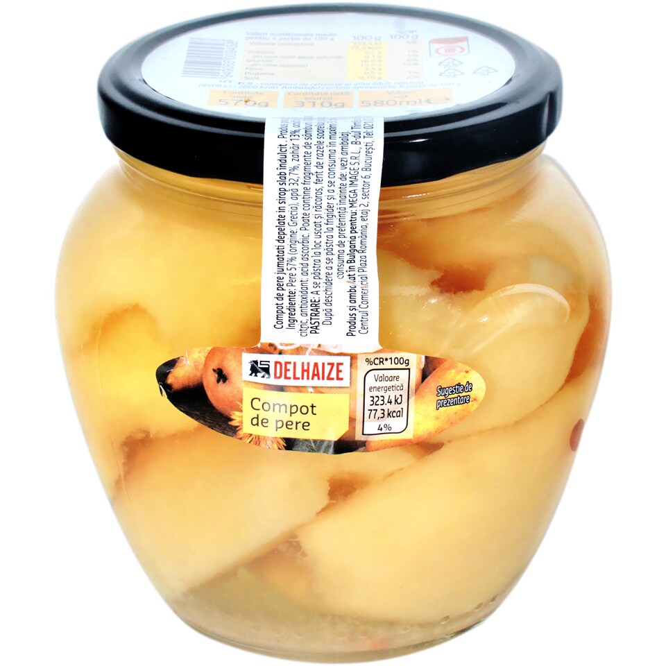 Delhaize | Compot de pere 570g | Mega-image