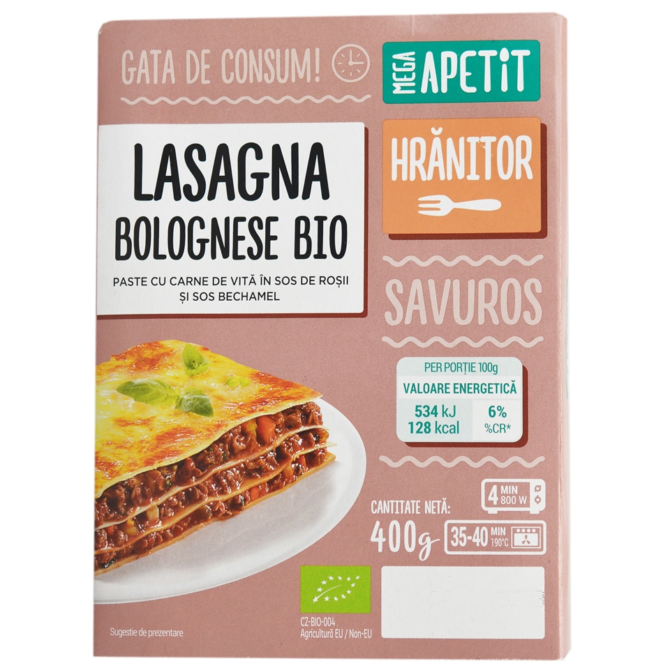 Mega Apetit | Lasagna bolognese bio 400g | Mega-image