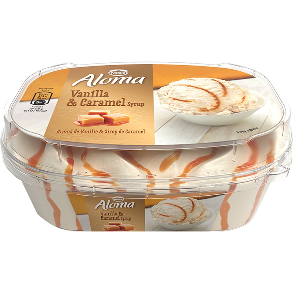 Aloma | Inghetata aroma de vanilie si sirop de caramel 461g | Mega-image