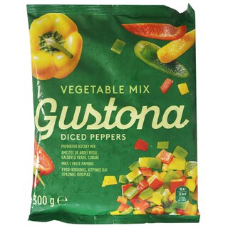 Gustona | Amestec de ardei rosu, galben si verde, cuburi 300g | Mega-image