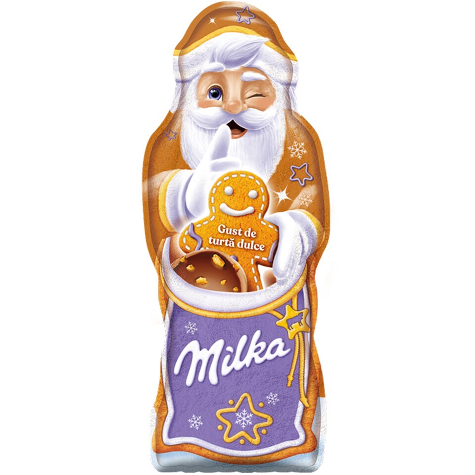 Milka | Figurina de ciocolata Mos Craciun cu gust de turta dulce 100g ...