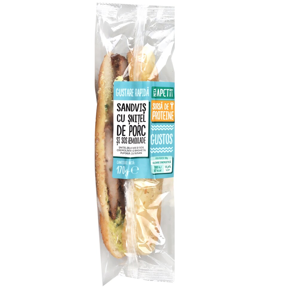 Mega Apetit | Sandvis cu snitel de porc si sos Remoulade 170g | Mega-image