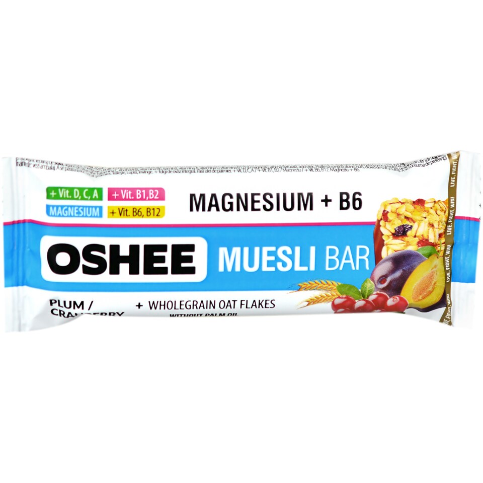 Oshee | Baton de cereale cu prune uscate si merisoare 40g | Mega-image