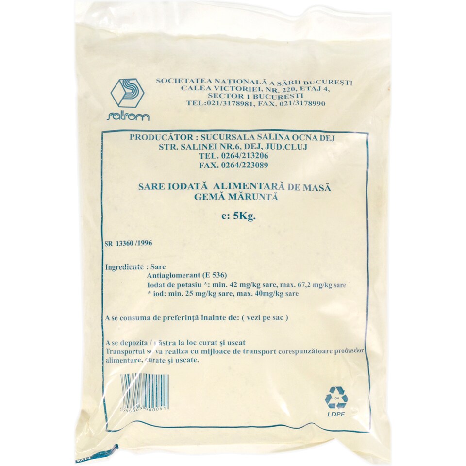 Salrom | Sare iodata alimentara gema marunta 5kg | Mega-image