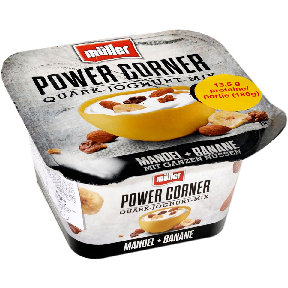 Muller | Mix Proteine Iaurt cu migdale si banane 180g | Mega-image