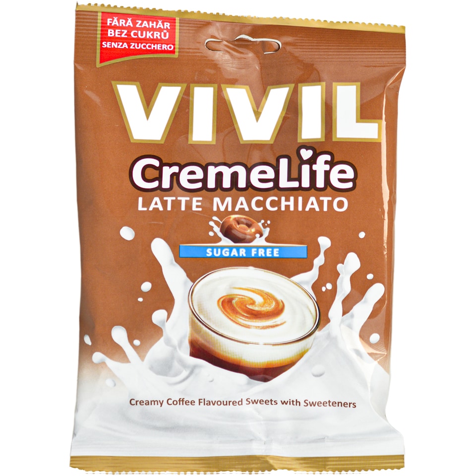 Vivil | Creme Life | Dropsuri cu aroma Latte Macchiato 60g | Mega-image