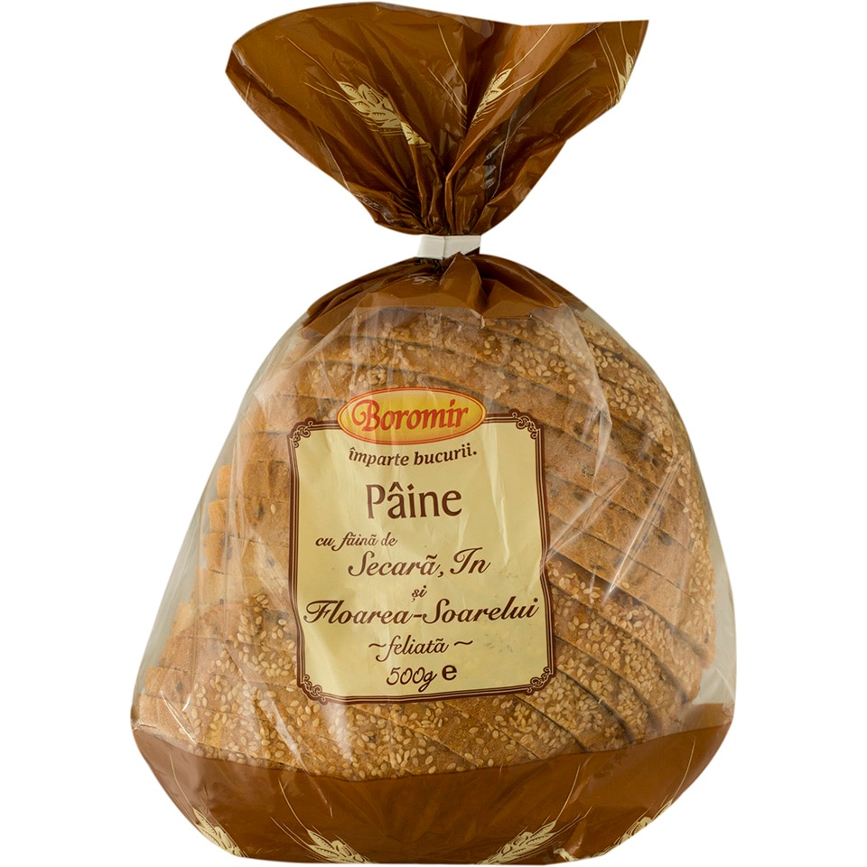 Boromir | Paine cu faina,secara,in si seminte de floarea soarelui 500g ...