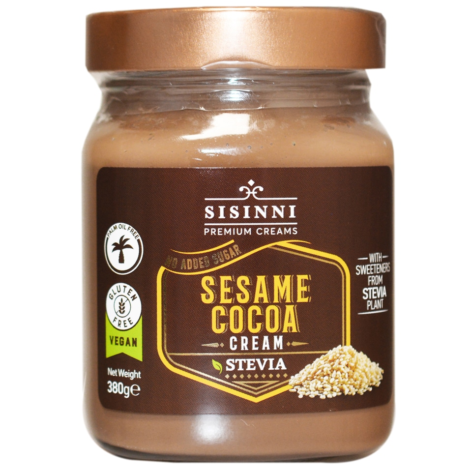 Sisinni | Crema tartinabila de cacao cu susan, fara zahar adaugat 380g ...
