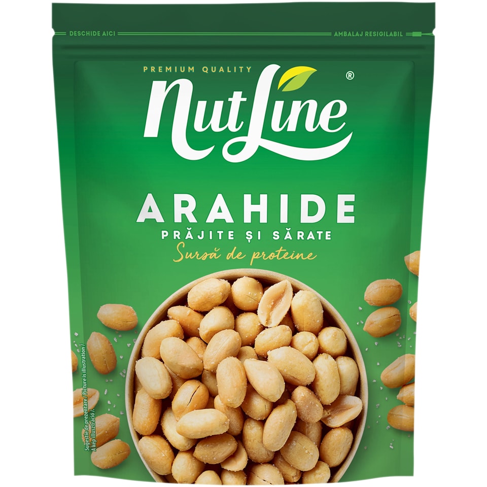 Nutline | Arahide prajite in ulei si sarate 200g | Mega-image