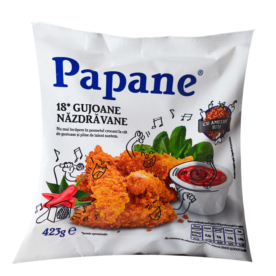 Papane | Gujoane de pui cu amestec iute 423g | Mega-image