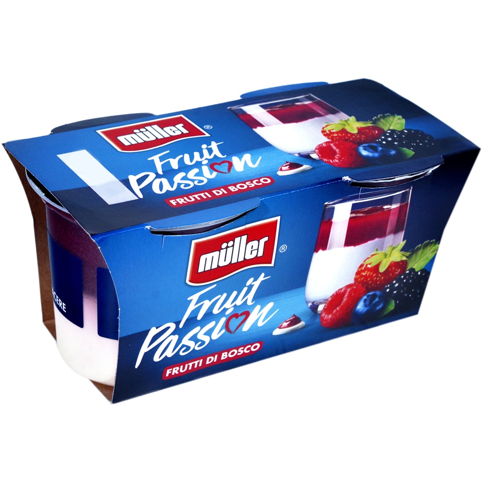 Muller | Fruit Passion | Iaurt cu fructe de padure 2x125g | Mega-image