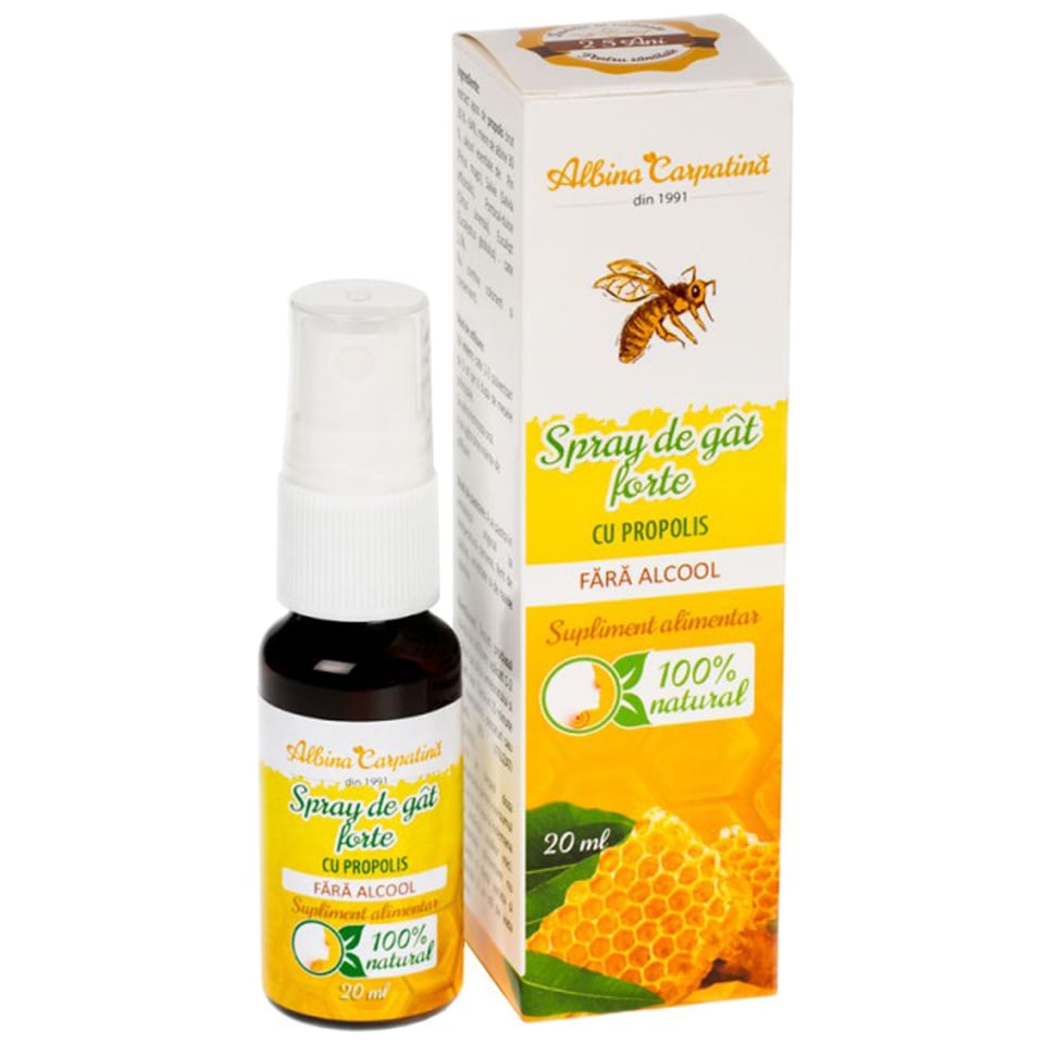 Albina Carpatina | Spray de gat forte cu propolis 20ml | Mega-image