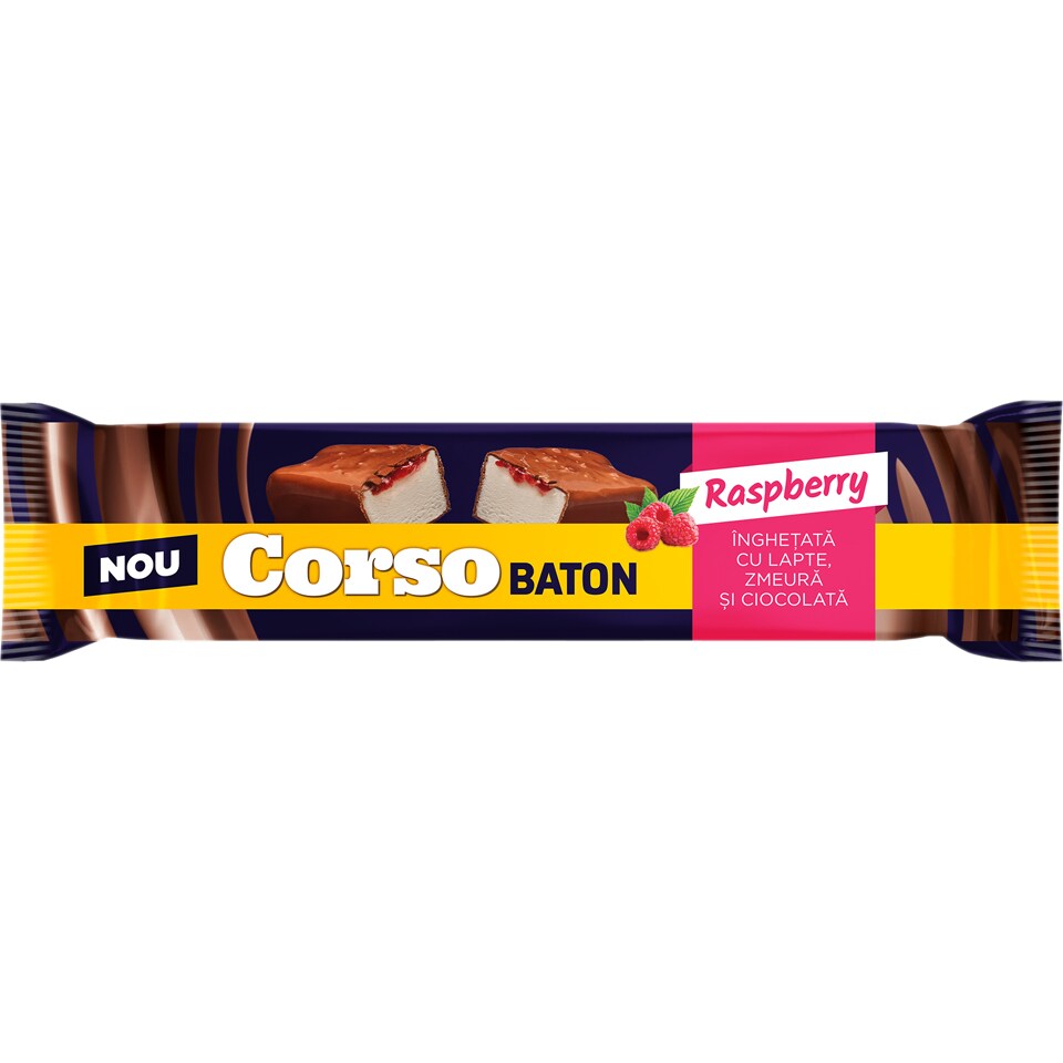 Corso | Inghetata cu lapte, zmeura si ciocolata 45g | Mega-image