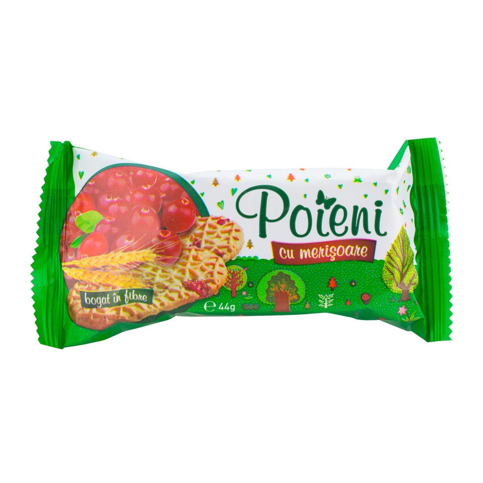 Poieni | Biscuiti cu merisoare si fibre 44g | Mega-image