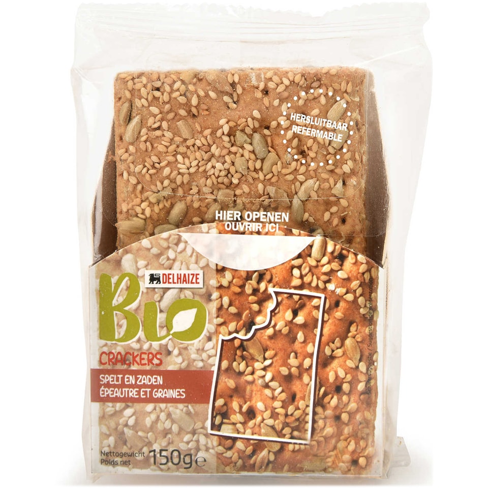 Delhaize Bio | Crackers cu alac si seminte 150g | Mega-image