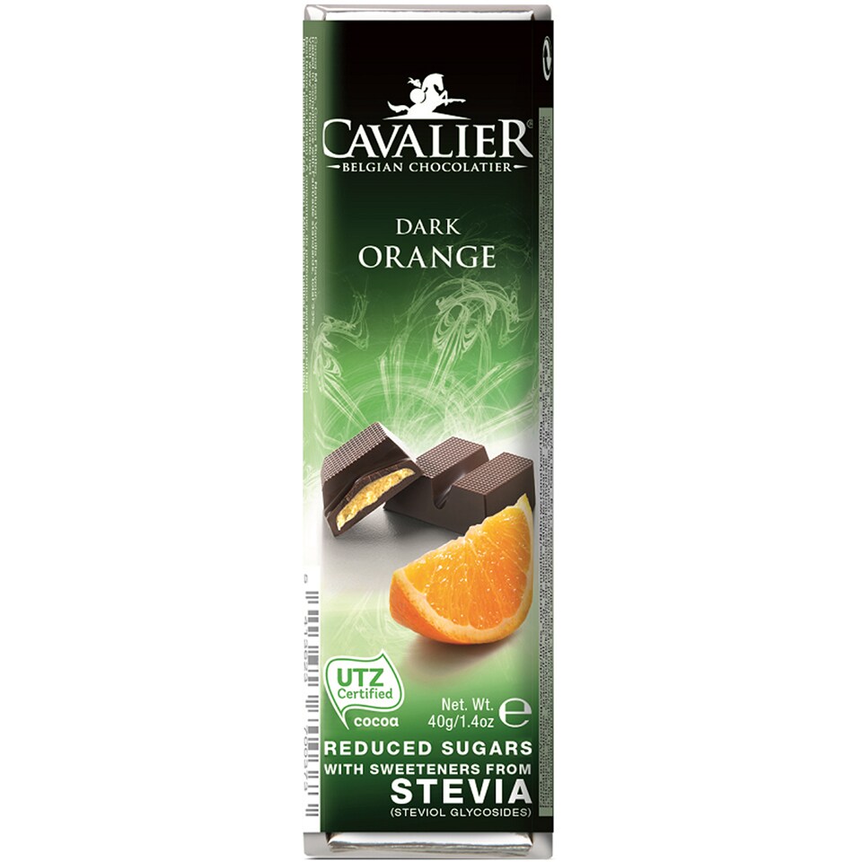 Cavalier | Baton de ciocolata neagra cu portocale 40g | Mega-image