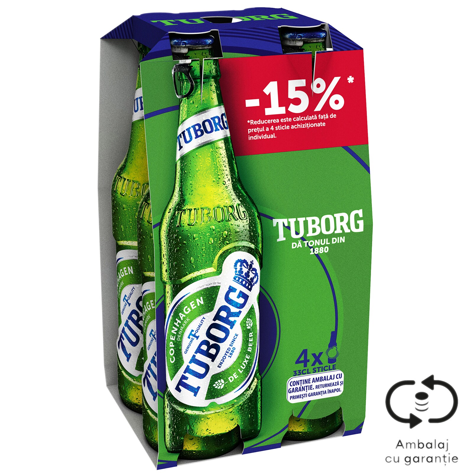 Tuborg | Bere blonda 4x0.33L | Mega-image