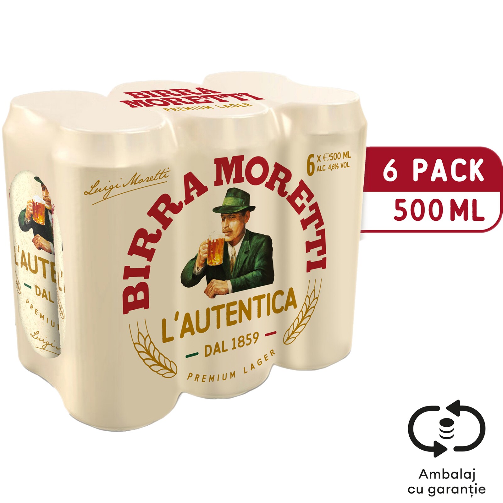 Birra Moretti | Bere blonda 6x0.5L | Mega-image