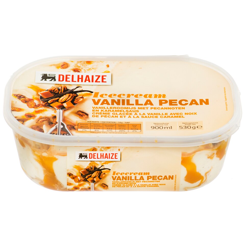 Delhaize | Inghetata cu aroma de vanilie si nuci pecan 900ml | Mega-image